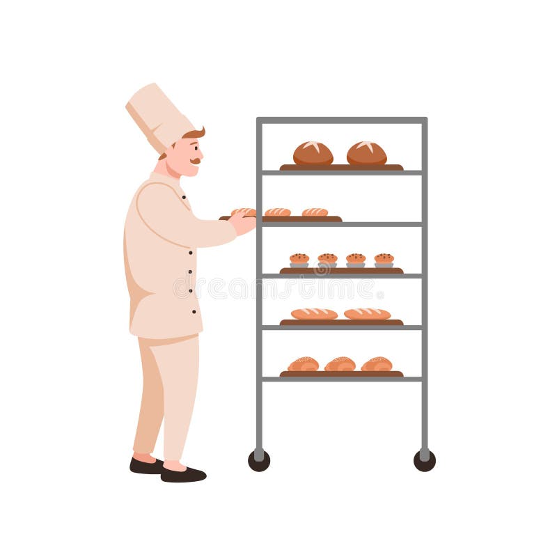 Baker with Bread Sketch Vector Illustration Stock Vector - Illustration ...