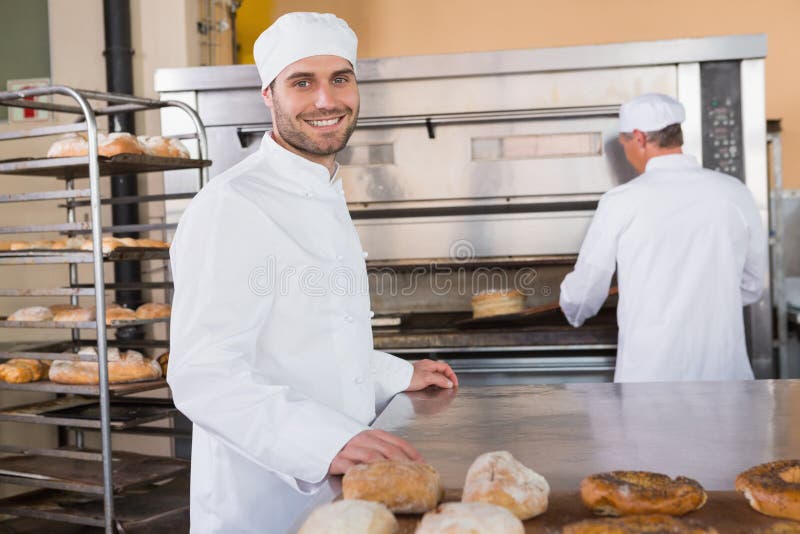 Smiling Baker Looking at Camera Stock Photo - Image of professional ...