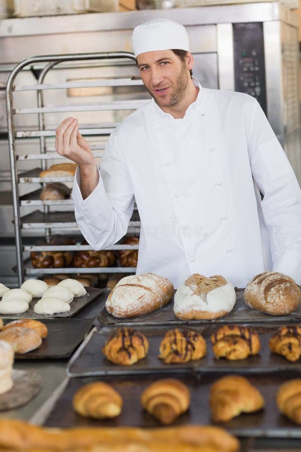Smiling Baker Looking at Camera Stock Photo - Image of oven, loaf: 49288626