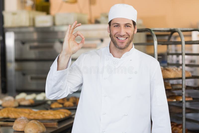 Smiling Baker Looking at Camera Stock Image - Image of gesture, person ...