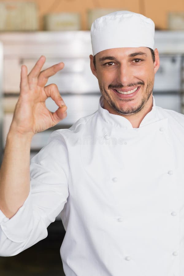 Smiling Baker Looking at Camera Stock Image - Image of male, okay: 49289637