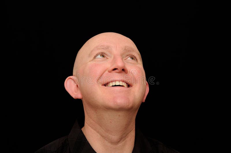 Bald Man Looking Up stock photo. Image of head, look, gaze - 4534430