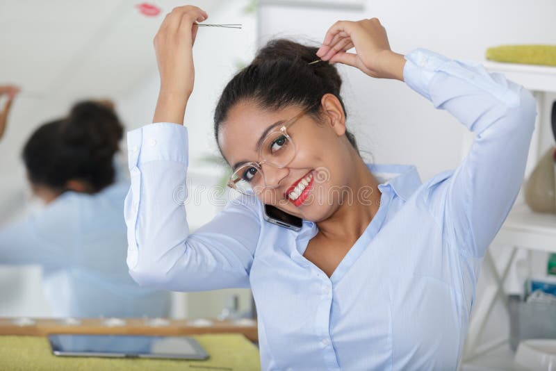 Smiling Bank Manager Looking at Camera Stock Image - Image of head ...
