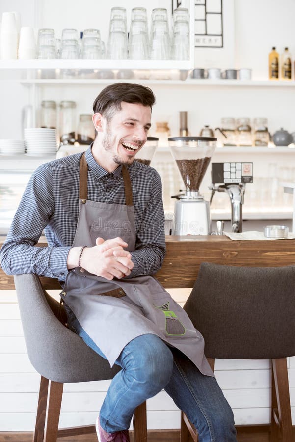 A smiling barman stock image. Image of holding, industry - 92585227
