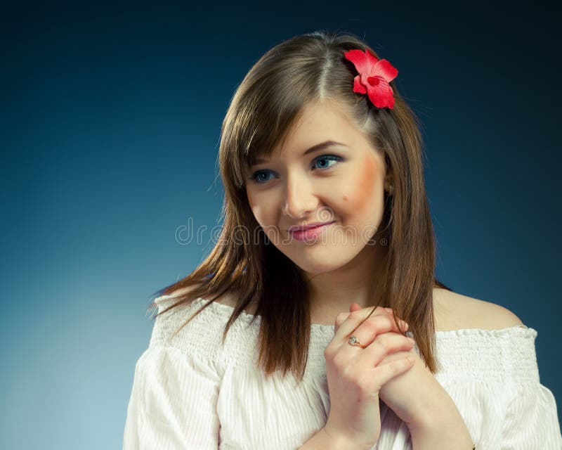 Smiling beautiful girl stock image. Image of cosmetics - 14144687