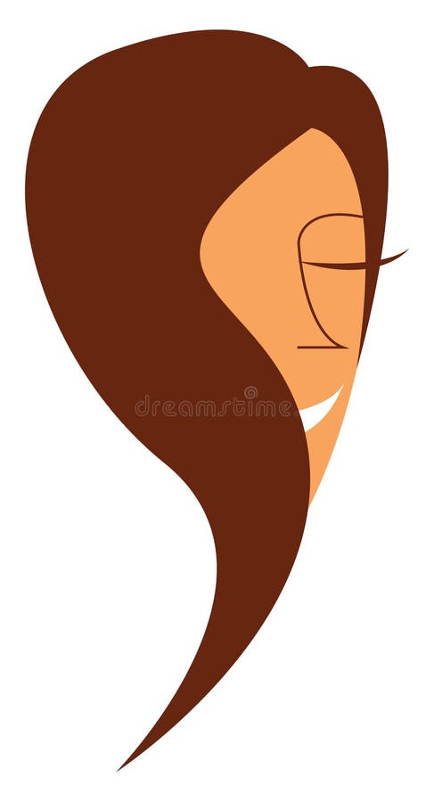 A Smiling Beautiful Lady Vector or Color Illustration Stock Vector ...