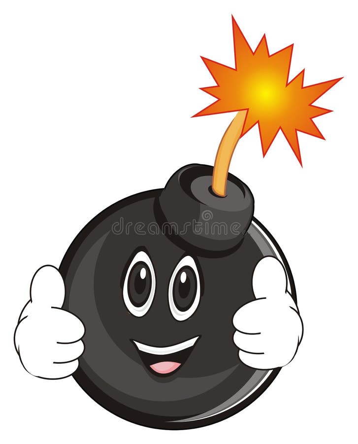 Happy Bomb and Class Gesture Stock Illustration - Illustration of ...