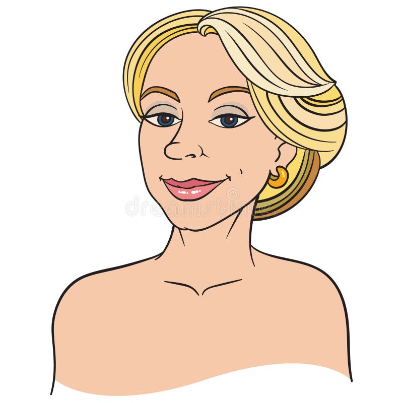 Smiling blonde woman stock vector. Illustration of person - 65375977