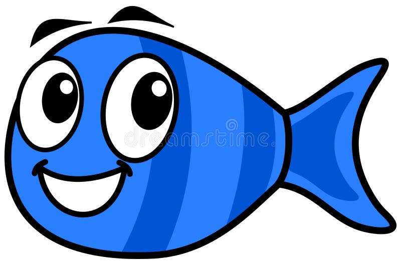 A smiling blue fish stock illustration. Illustration of cheerful - 42794486