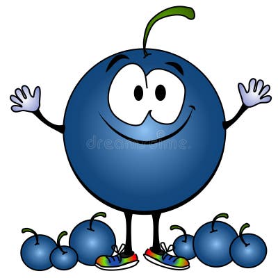 Smiling Blueberry Cartoon Face Stock Illustration - Illustration of ...