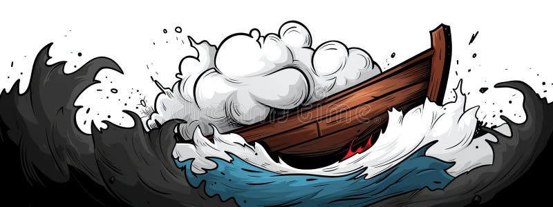 A Smiling Boat with Its Head and Large Expression Emerging from the ...