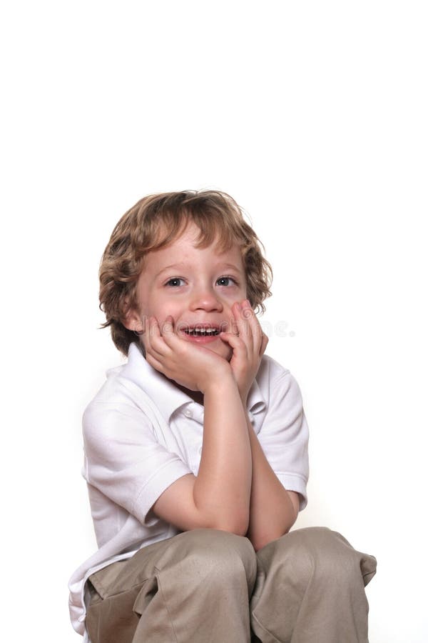 Smiling boy stock image. Image of wondering, smile, white - 6824987