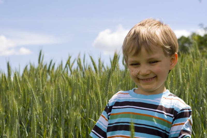 Smiling boy stock image. Image of family, clear, meadow - 841443