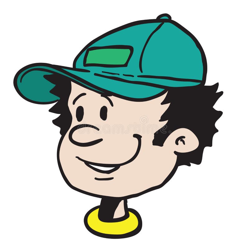 Smiling boy with a cap stock vector. Illustration of head - 117871295