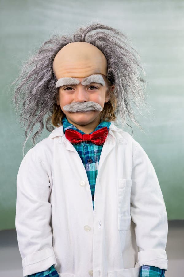 Boy Dressed As Scientist Standing in Classroom Stock Image - Image of ...
