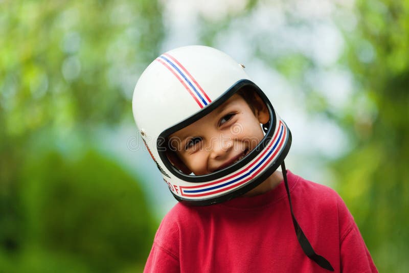 Boy with helmet stock photo. Image of helmet, smiling - 34742402