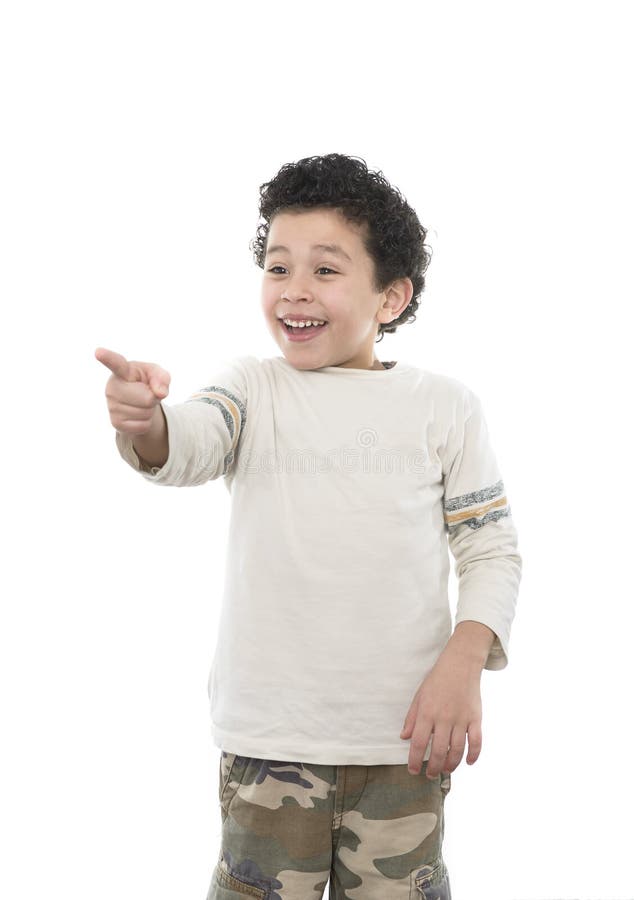 Smiling Boy Pointing stock photo. Image of child, lovely - 51757180