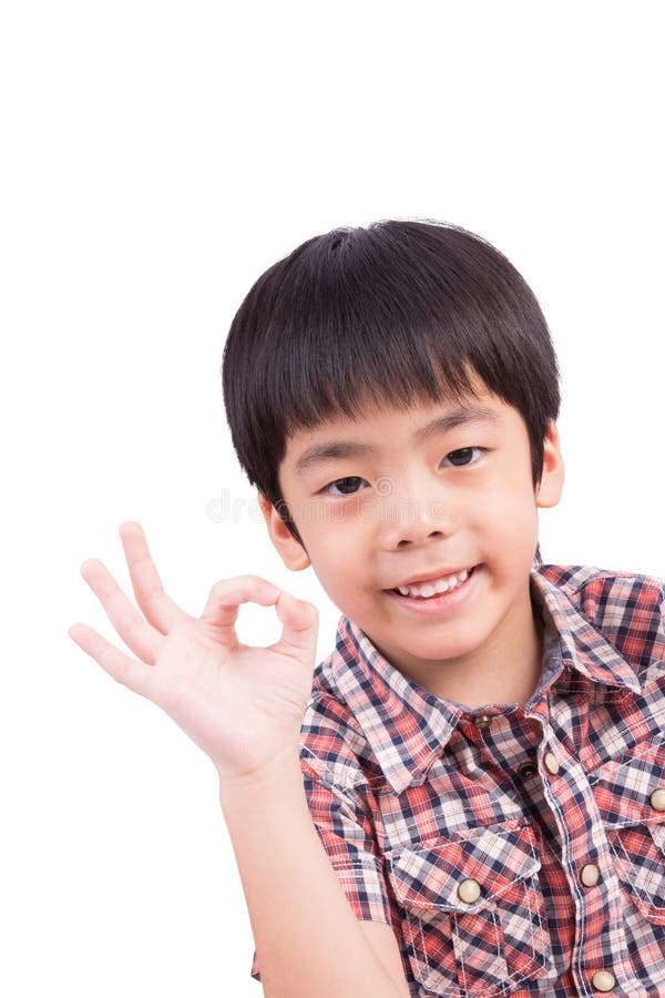 Smiling Boy Showing Ok Sign Stock Image - Image of attractive, hands ...