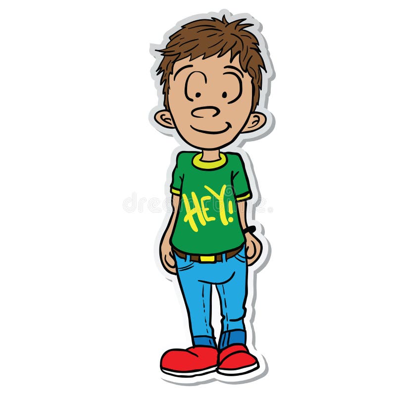 Boy smile sticker stock illustration. Illustration of doodle - 141938256