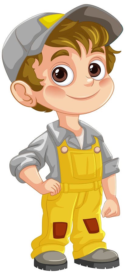 Smiling boy in work attire stock vector. Illustration of young - 331776889
