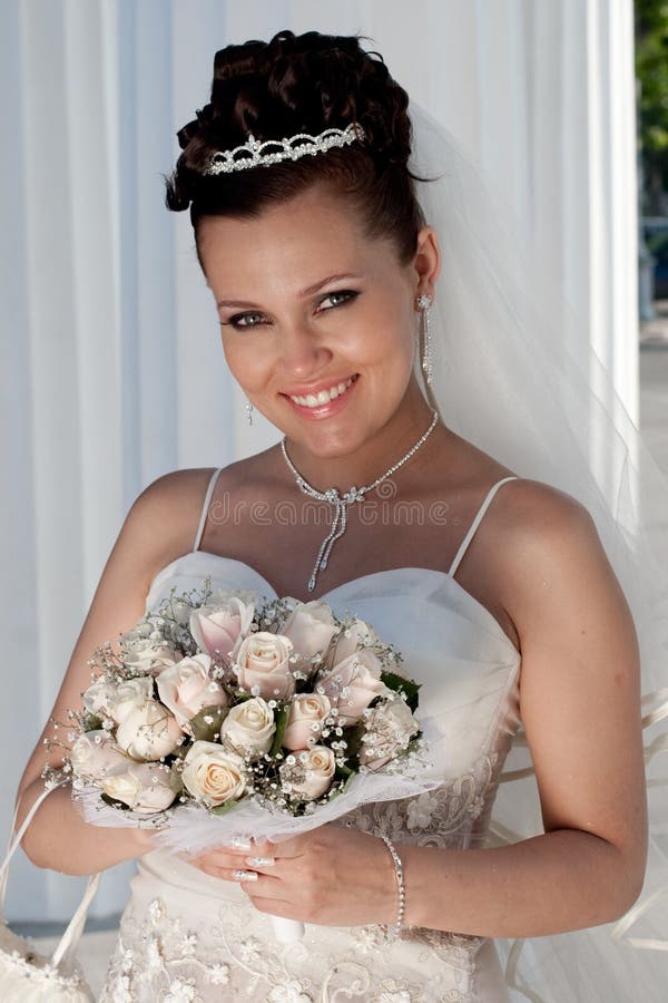 Bride with Roses stock photo. Image of romantic, roses - 12699934