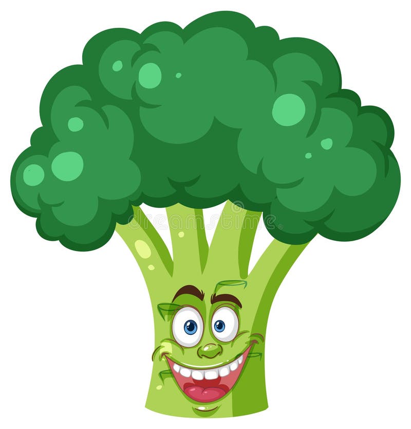 Smiling Broccoli Cartoon Isolated Stock Illustration - Illustration of ...