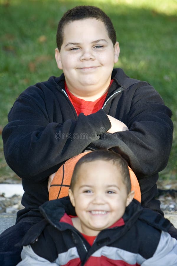 Smiling brothers stock photo. Image of hispanic, outside - 3719912