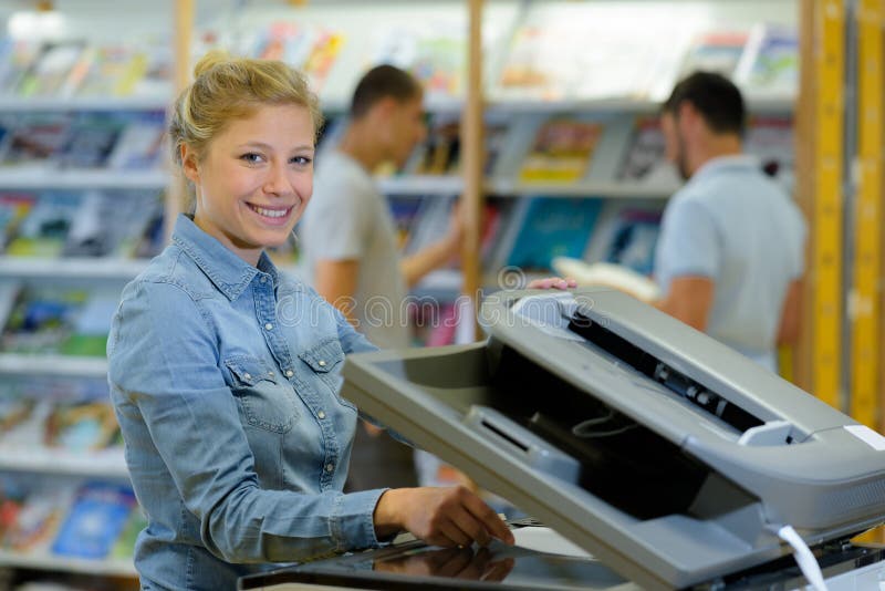 Smiling Brunette Student Making Copy Stock Image - Image of smile ...