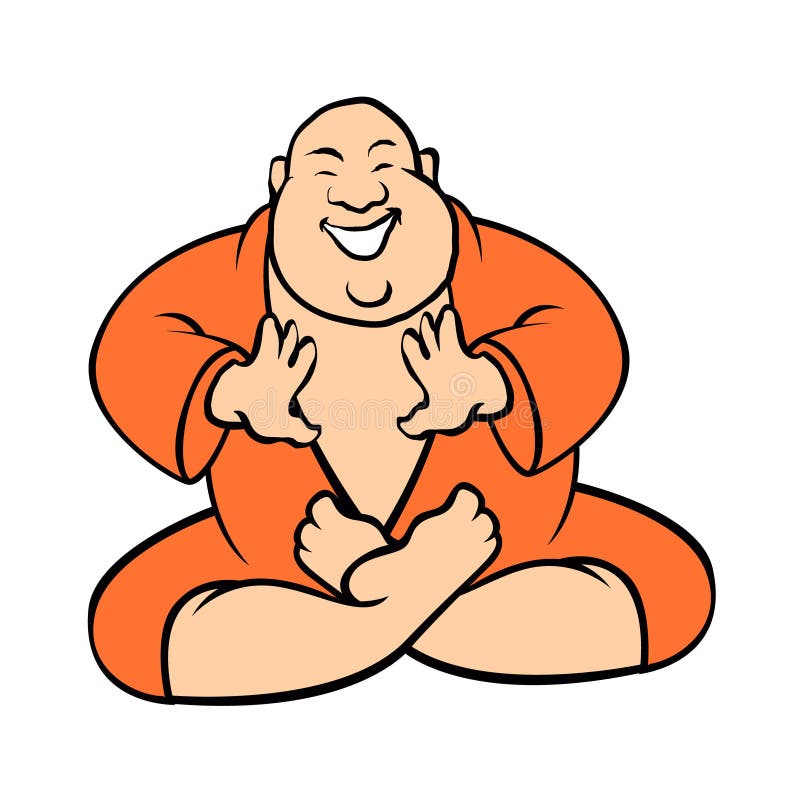 Smiling Buddha cartoon stock vector. Illustration of coin - 72108260