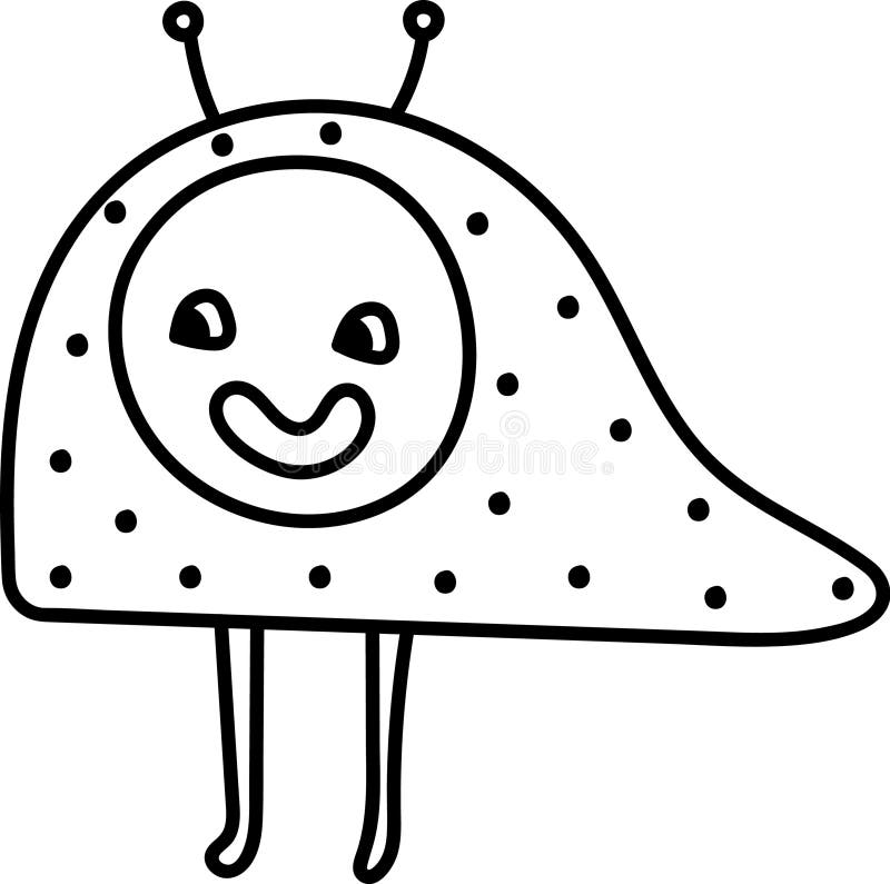 Smiling Bug Monster Doodle stock vector. Illustration of whimsical ...