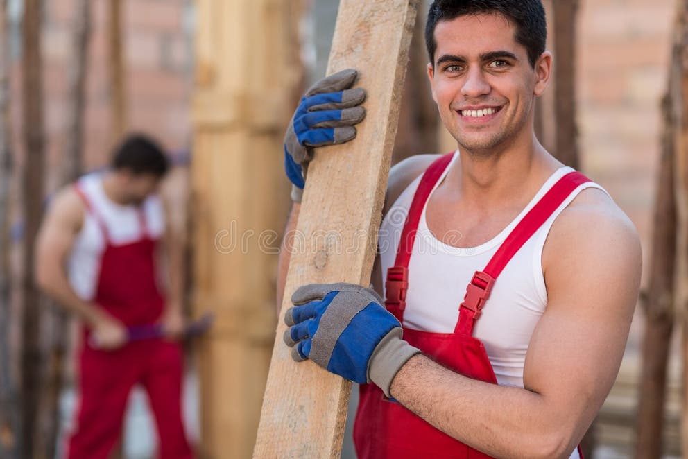 Smiling building worker stock image. Image of occupation - 59010629