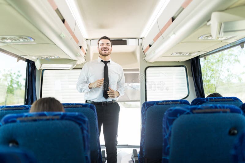 Smiling Bus Driver in Formals Stock Photo - Image of vacation, adult ...