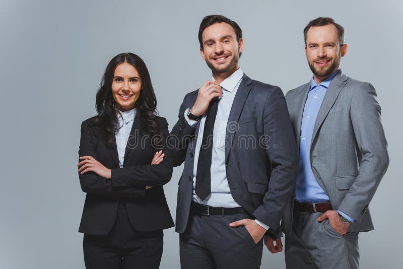 Smiling Business Colleagues Looking at Camera Stock Image - Image of ... Smiling Business Colleagues Looking at Camera Stock Image - Image of ...