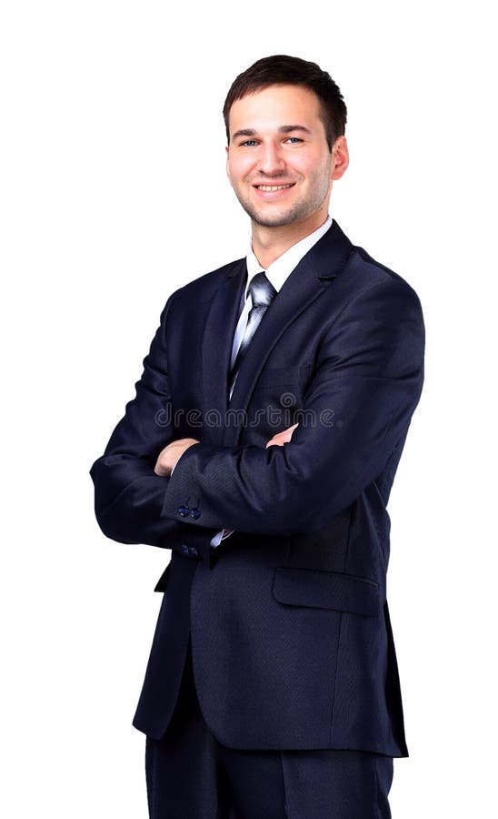 Smiling Business Man Standing with His Hands in Th Stock Image - Image ...