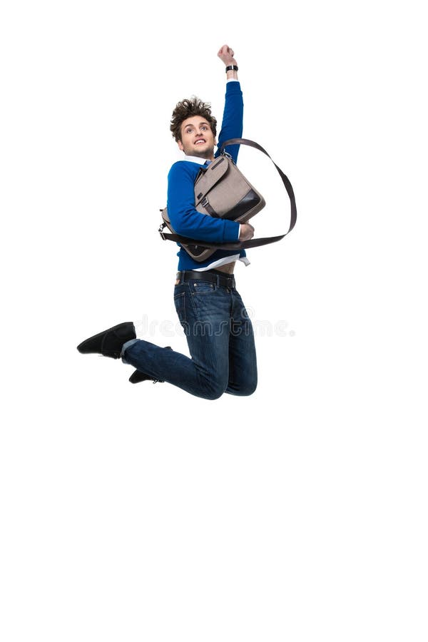 Laughing Business Man Jumping Bag Stock Photos - Free & Royalty-Free ...