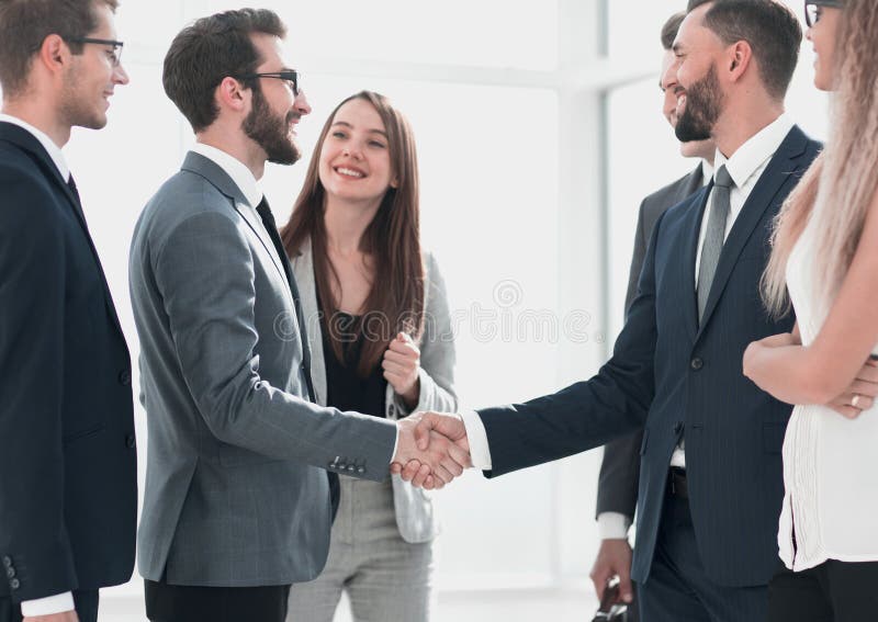 Smiling Business Partners Shaking Hands Stock Photo - Image of ...