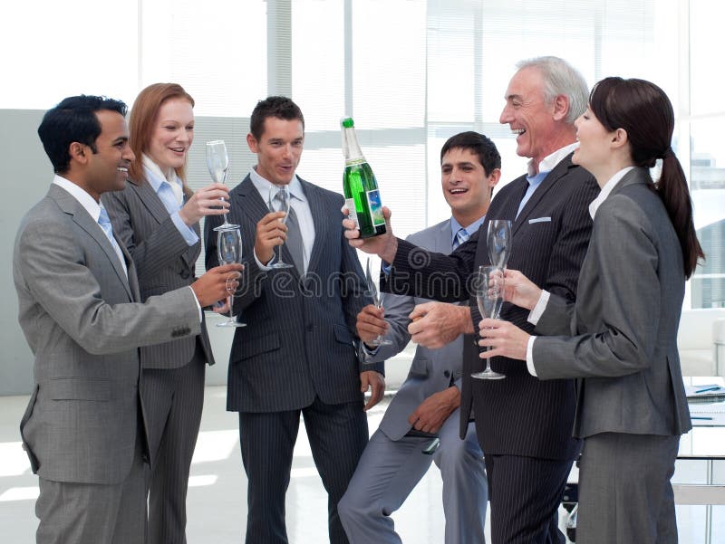 Smiling Business People Celebrating a Success Stock Image - Image of ...