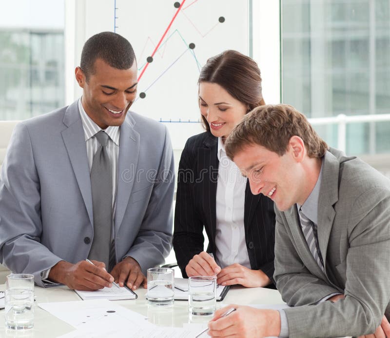 Smiling Business People at a Gathering Stock Image - Image of ...