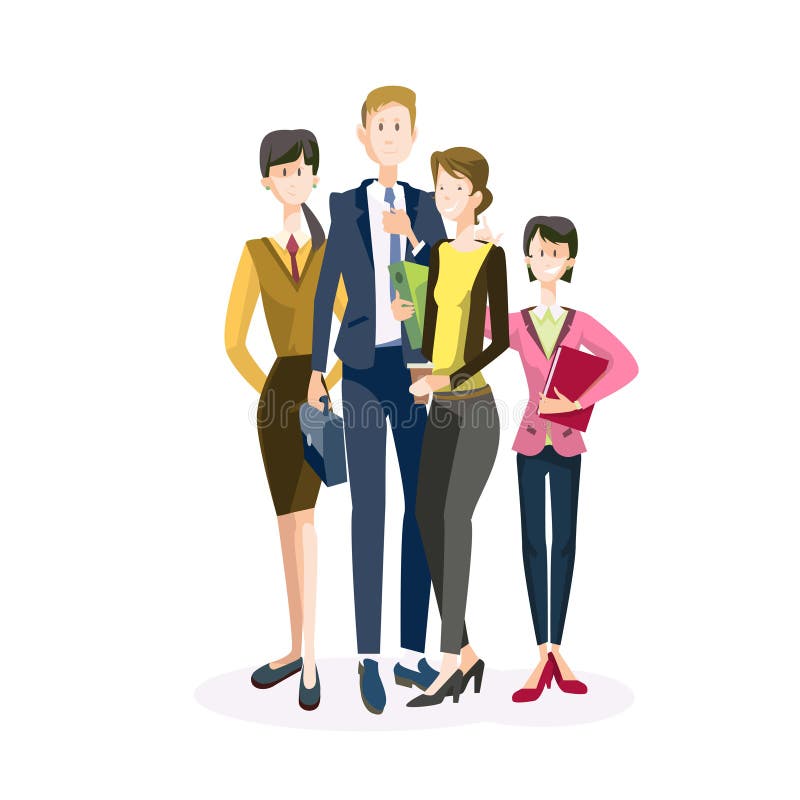 Smiling Business People Group Team Teamwork Collaboration Stock Vector ...