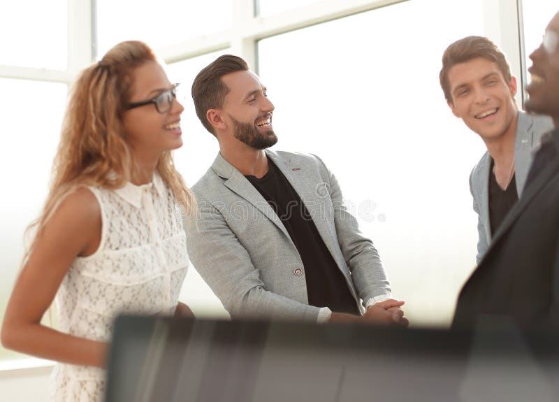 Smiling Business Team on a Work Break. Stock Image - Image of ...