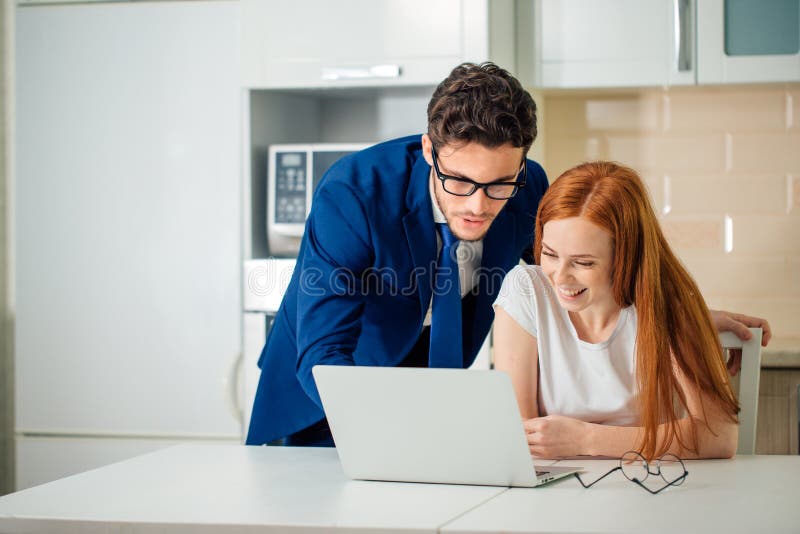 Business Team Working on Computer in Office Stock Image - Image of ...