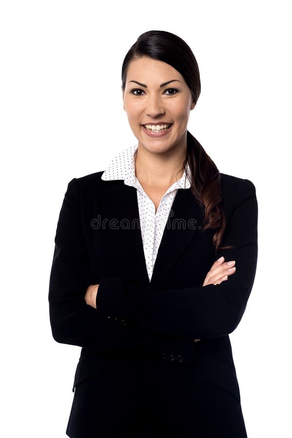 Smiling Business Woman with Folded Arms Stock Photo - Image of ... Smiling Business Woman with Folded Arms Stock Photo - Image of ...