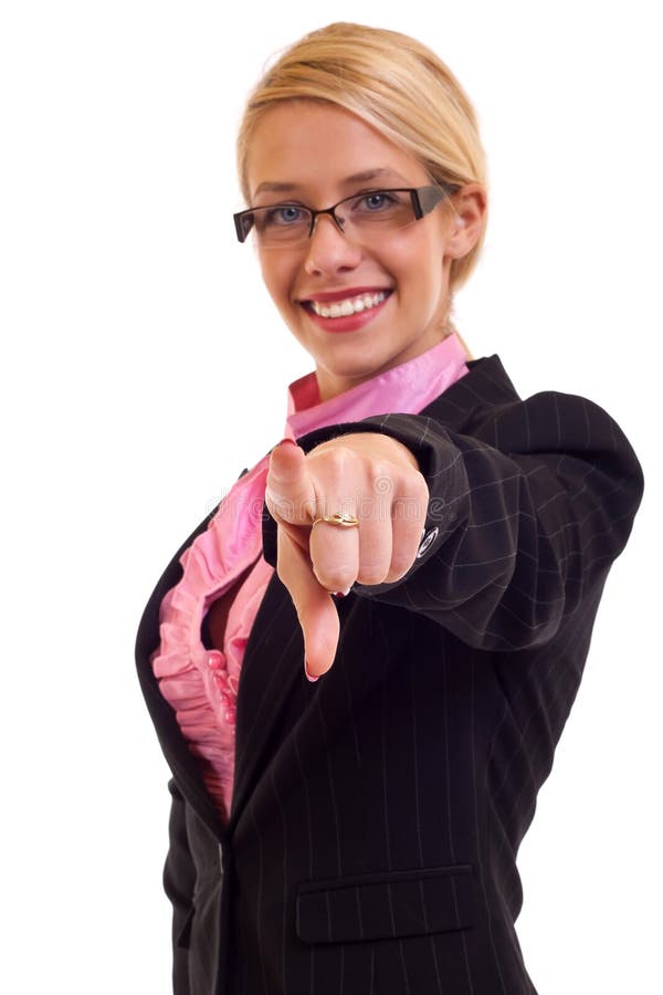 Smiling Business Woman Pointing Stock Photo - Image of girl ...