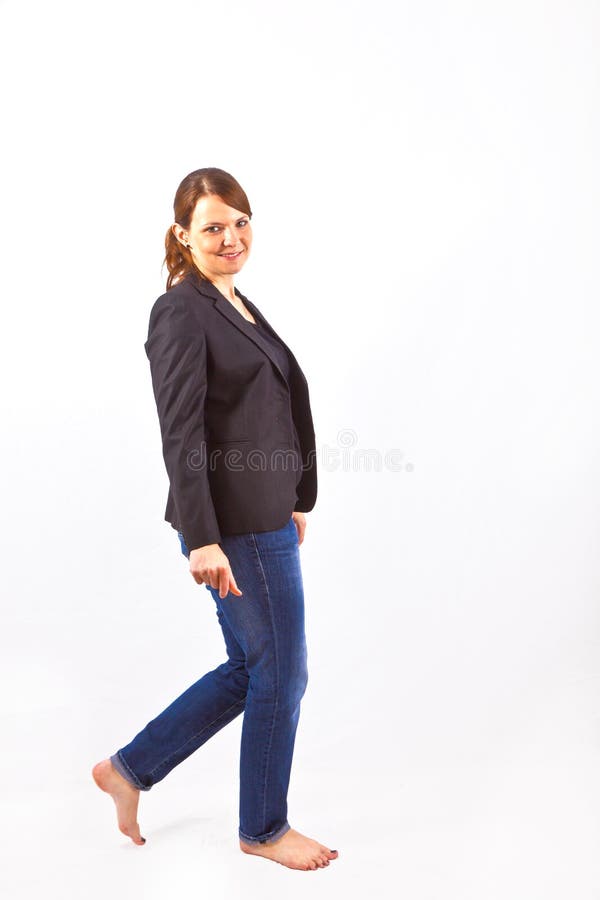 Smiling Business Woman Walking Stock Photo - Image of career, beautiful ...
