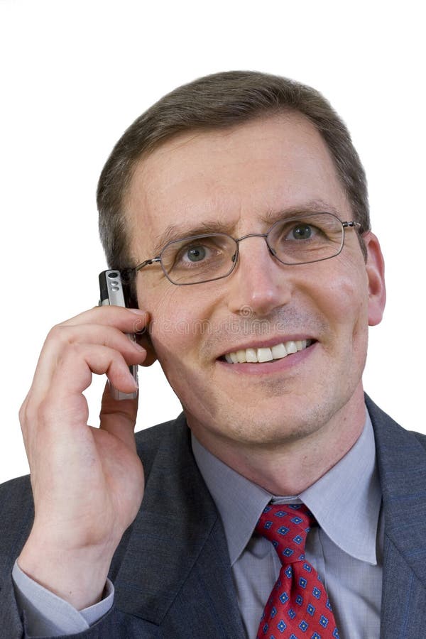 Smiling Businessman Making a Phone Call on a Beach Stock Image - Image ...