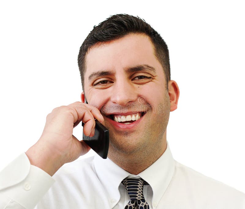 Smiling Businessman on Cell Phone Stock Image - Image of person ...