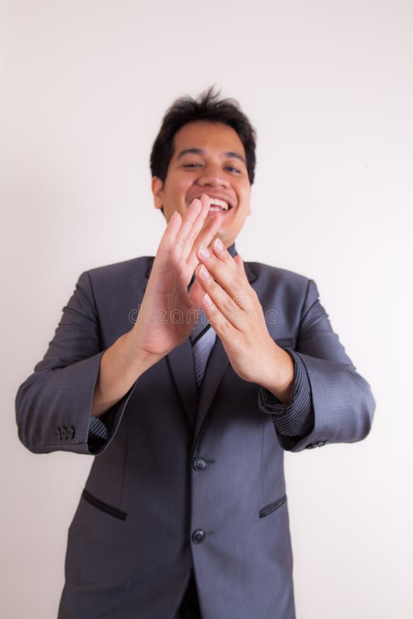 Man In Suit Clapping His Hands Stock Photo - Image of concept, acclaim ...