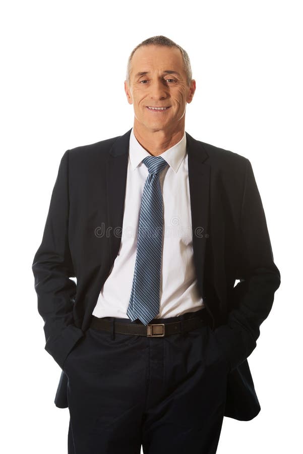 Smiling Businessman with Hands in Pocket Stock Image - Image of ...