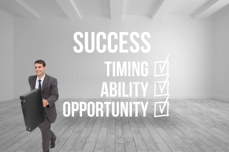 Smiling Businessman in a Hury Stock Image - Image of businessman, soph ...