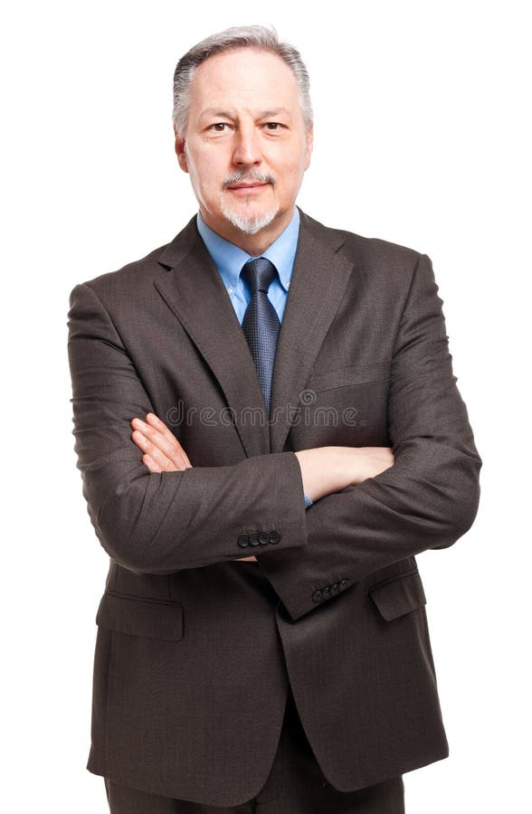 Smiling Businessman Isolated on White Stock Image - Image of people ...